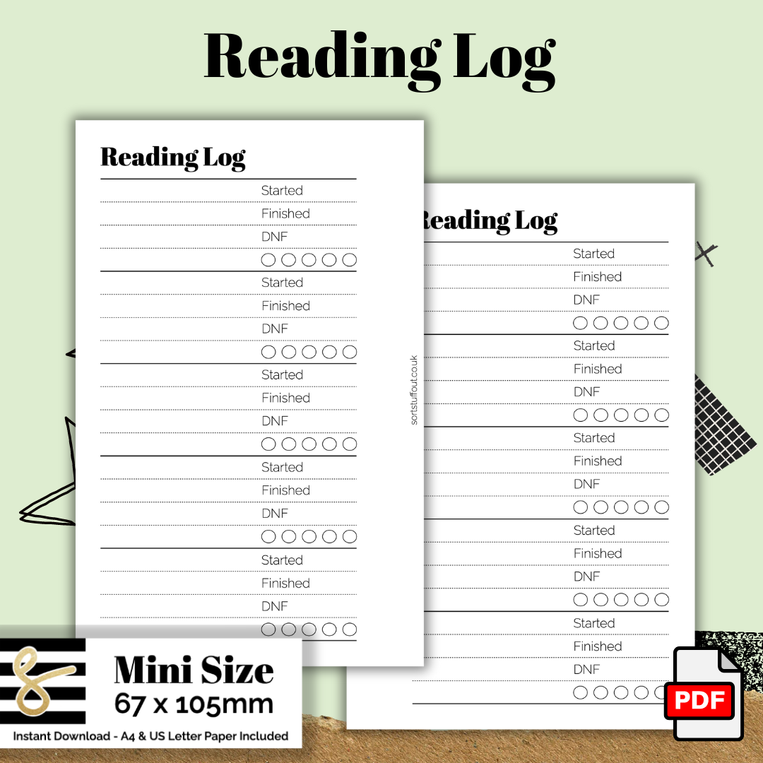 Reading Log - Mini Size - Free Printable – Sort Stuff Out